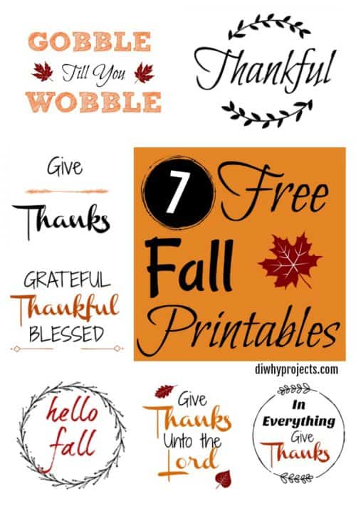 Seven FREE Fall Printable Signs for Crafts and Decor - Daily Dose of DIY