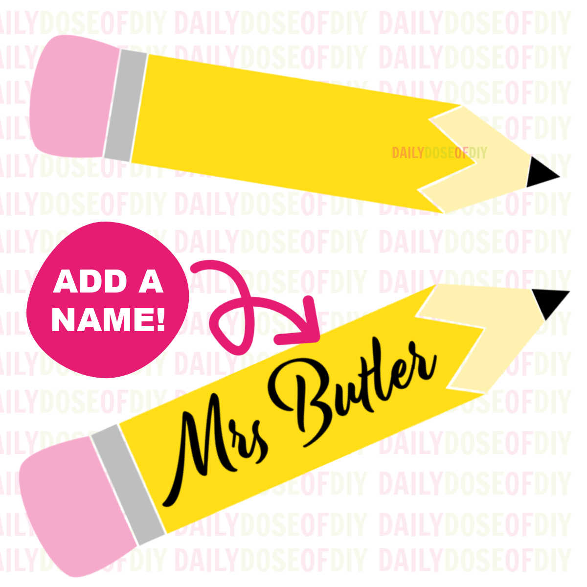 Free Pencil SVG Set Personalize for Back to School - Daily Dose of DIY