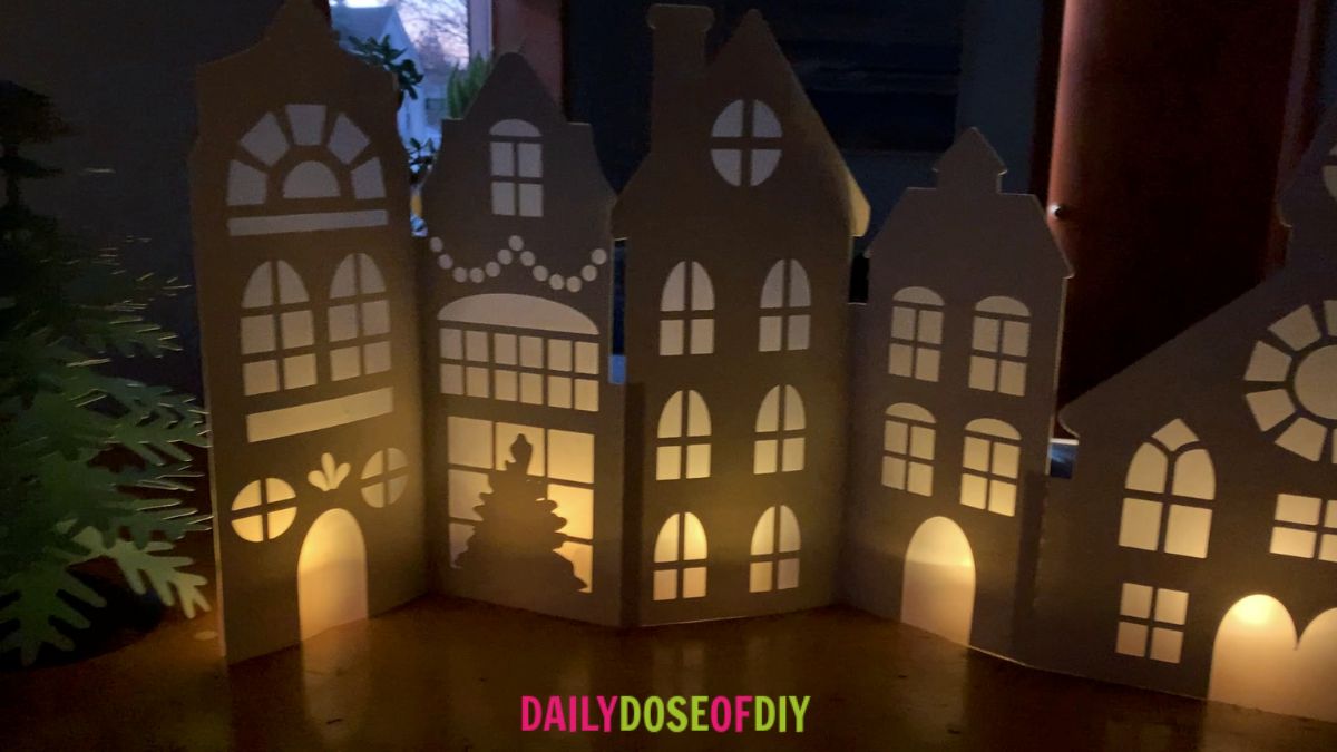 Easy DIY Christmas Village made with Card Stock - Daily Dose of DIY